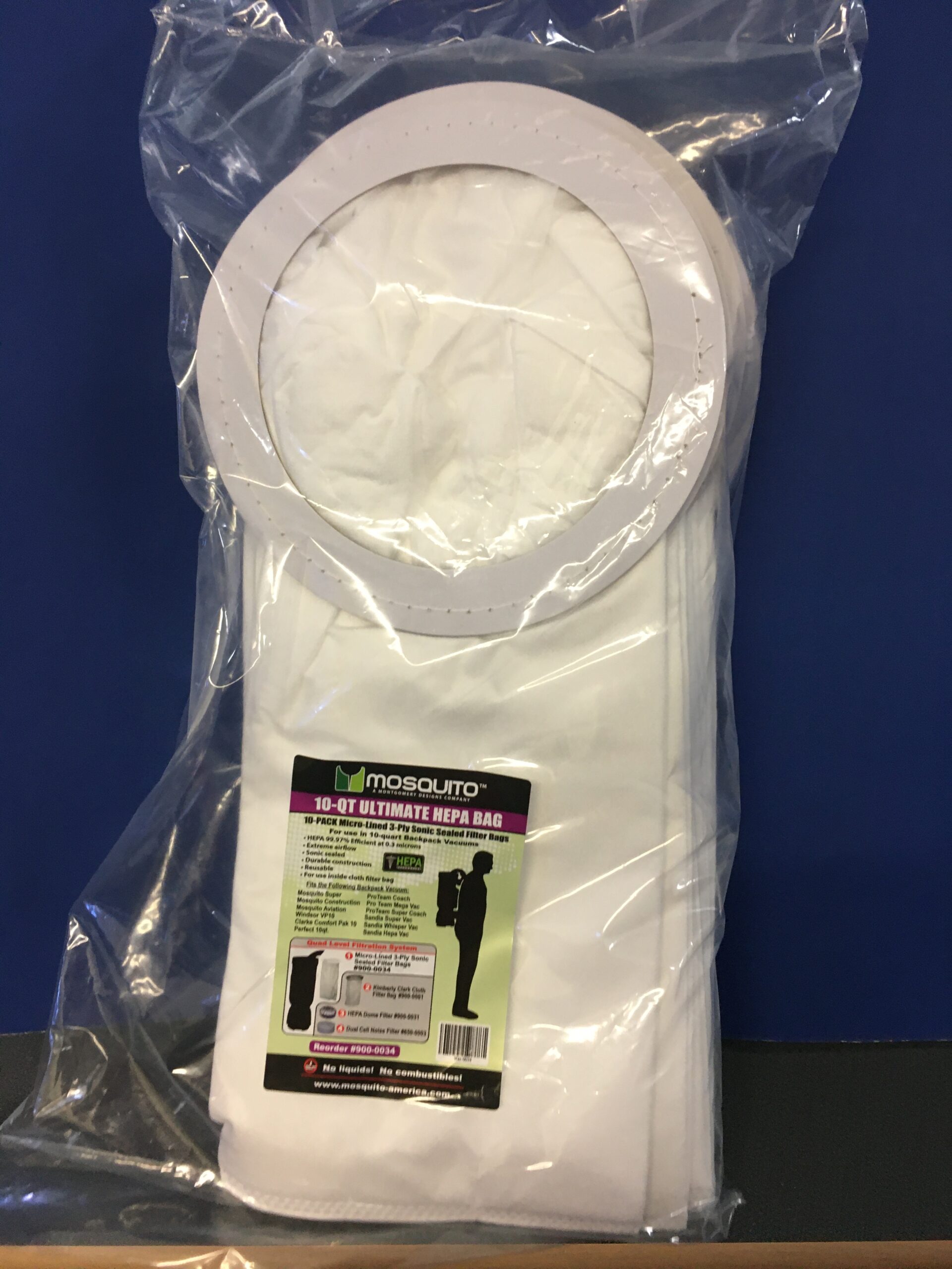 10 Quart Vacuum Hepa bags for Mosquito, Raven, and Proteam – Delta ...